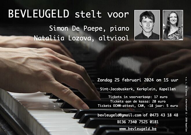Bevleugeld : piano ontmoet altviool met August De Boeck | Studiecentrum ...